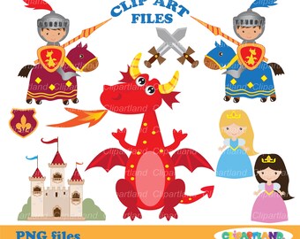 INSTANT Download. Knight Princess and Dragon Clip Art. Svg | Etsy