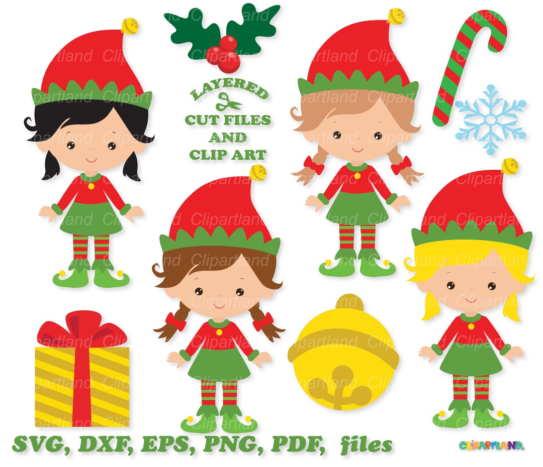 INSTANT Download. Christmas Elf Girl Cut File Svg. Personal and ...