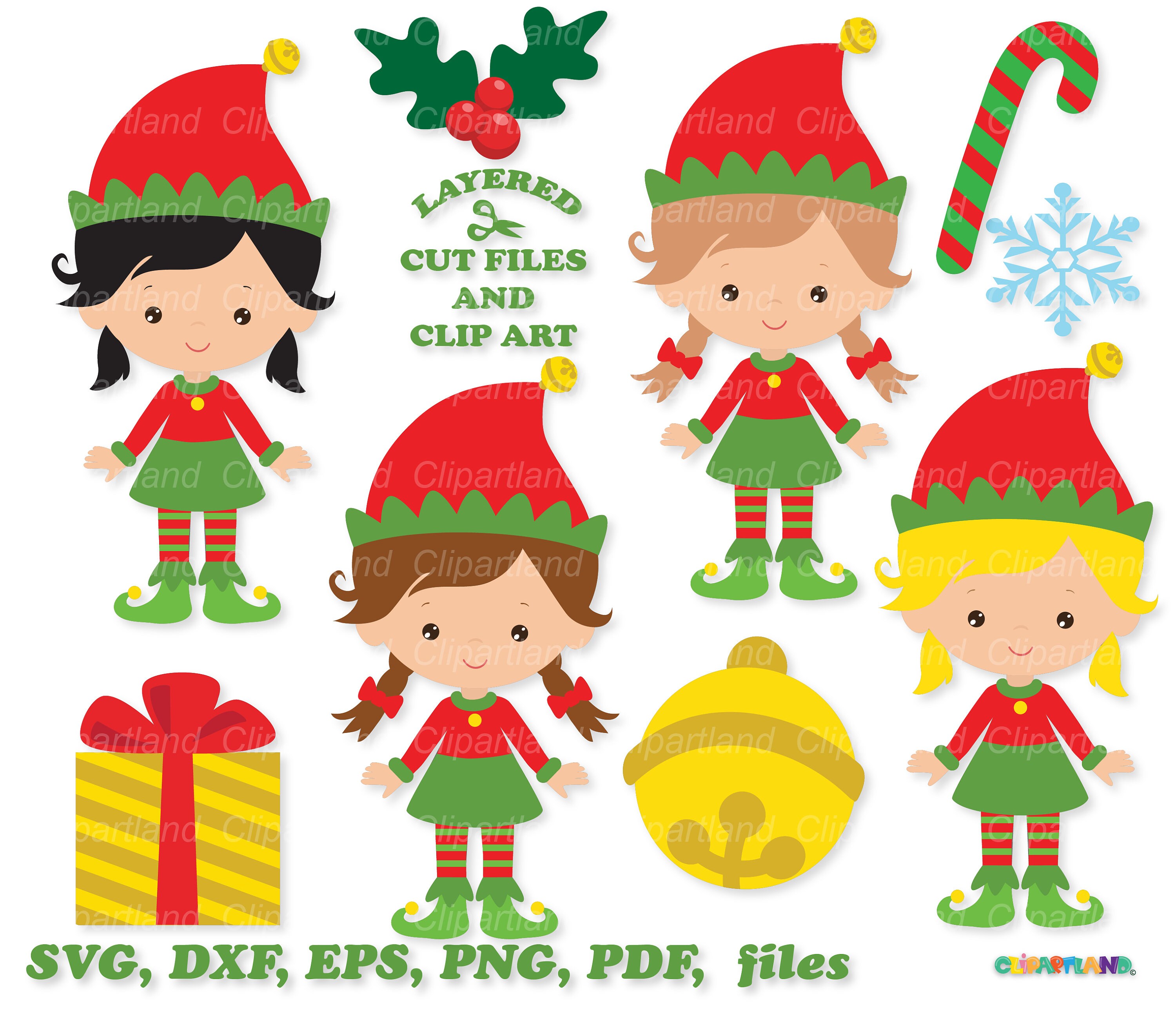 INSTANT Download. Christmas Elf Girl Cut File Svg. Personal and ...
