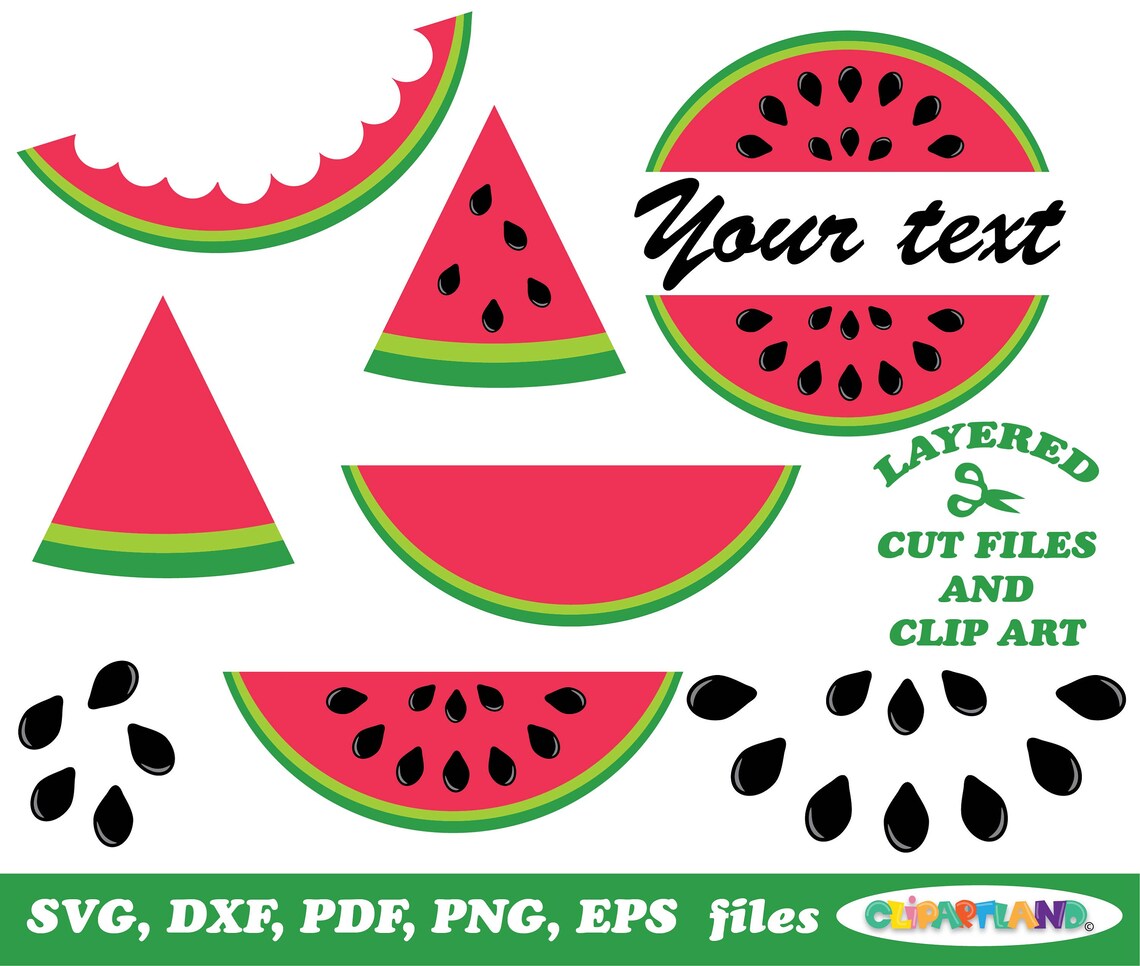 INSTANT Download. Watermelon Svg Cut File and Clip Art. | Etsy
