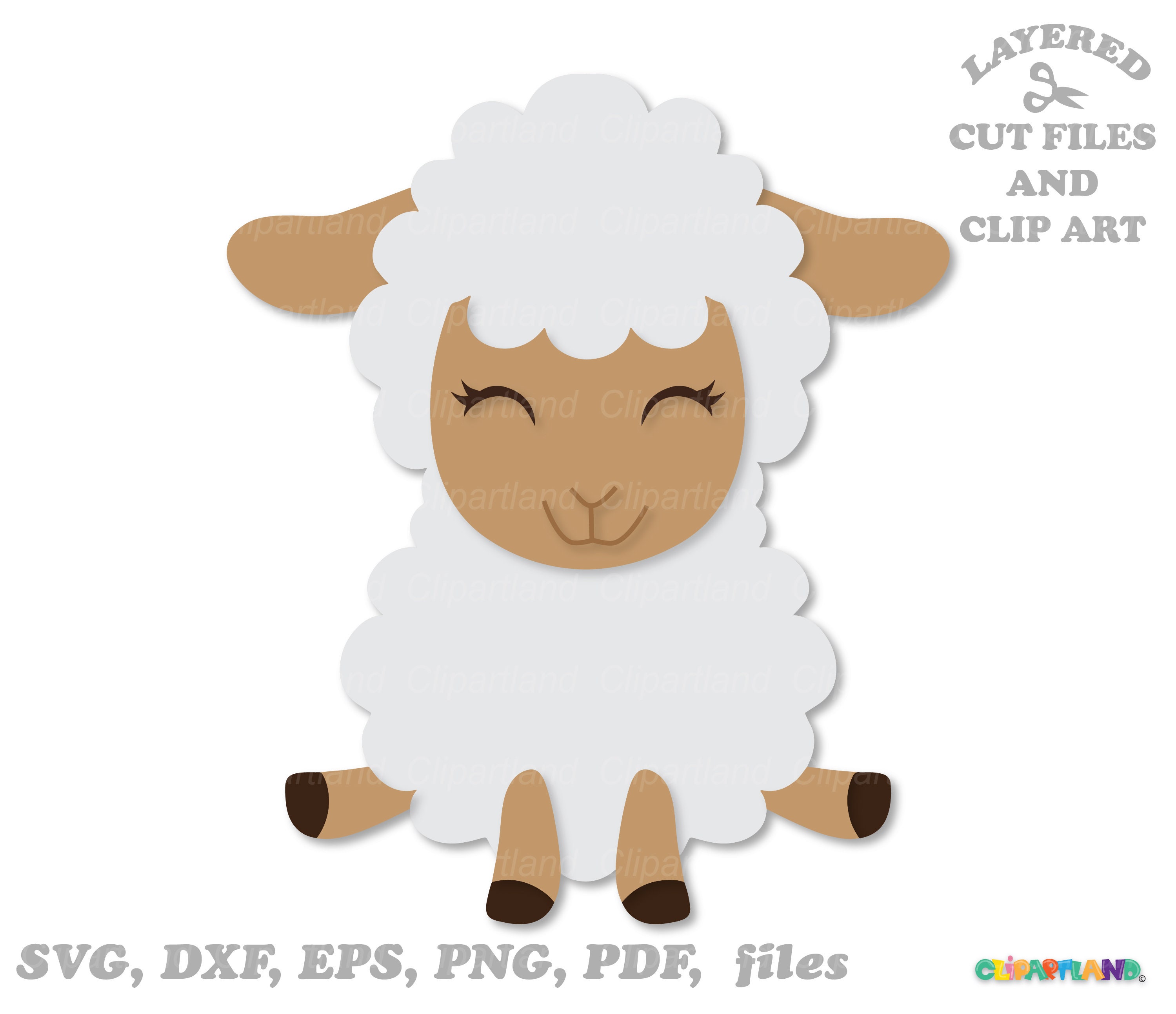 Cute Lamb Face Clip Art