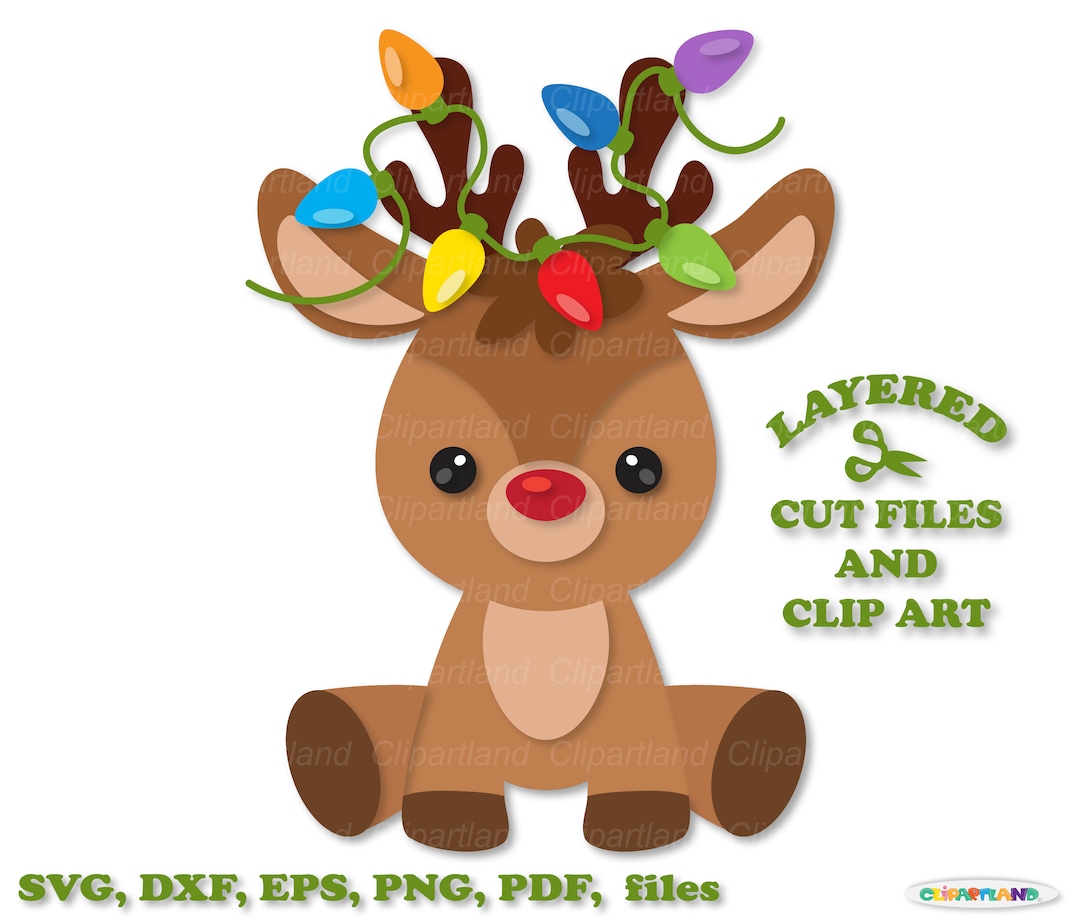 INSTANT Download. Cute Christmas Reindeer Svg Cut Files and Clip Art ...