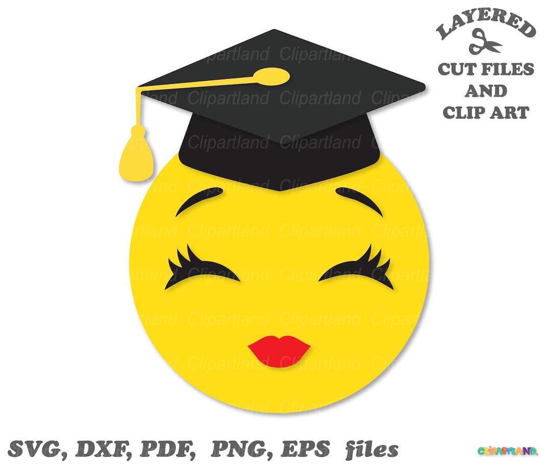INSTANT Download. Graduation Emoji Girly Face Svg Cut File and Clip Art ...