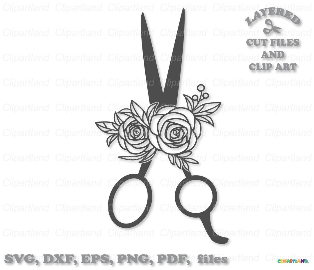 INSTANT Download. Floral Scissors Svg Cut File and Clip Art. Fs_1 ...