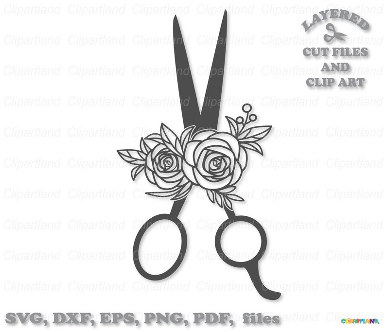 INSTANT Download. Floral Scissors Svg Cut File and Clip Art. Fs_1 ...