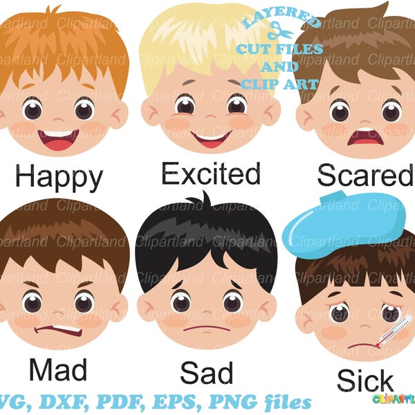 Emotions Faces Set - Etsy UK