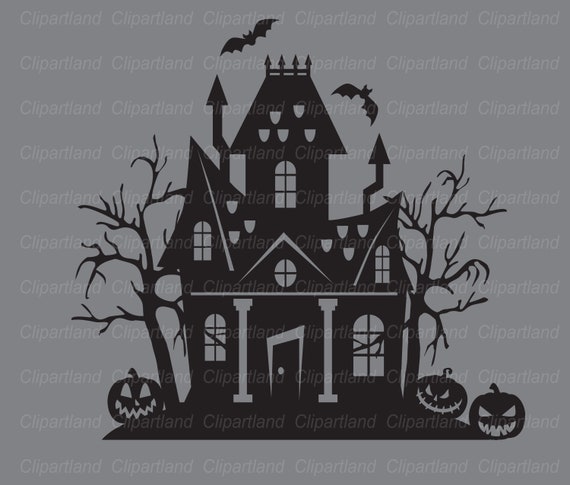 Haunted House Clip Art Black And White
