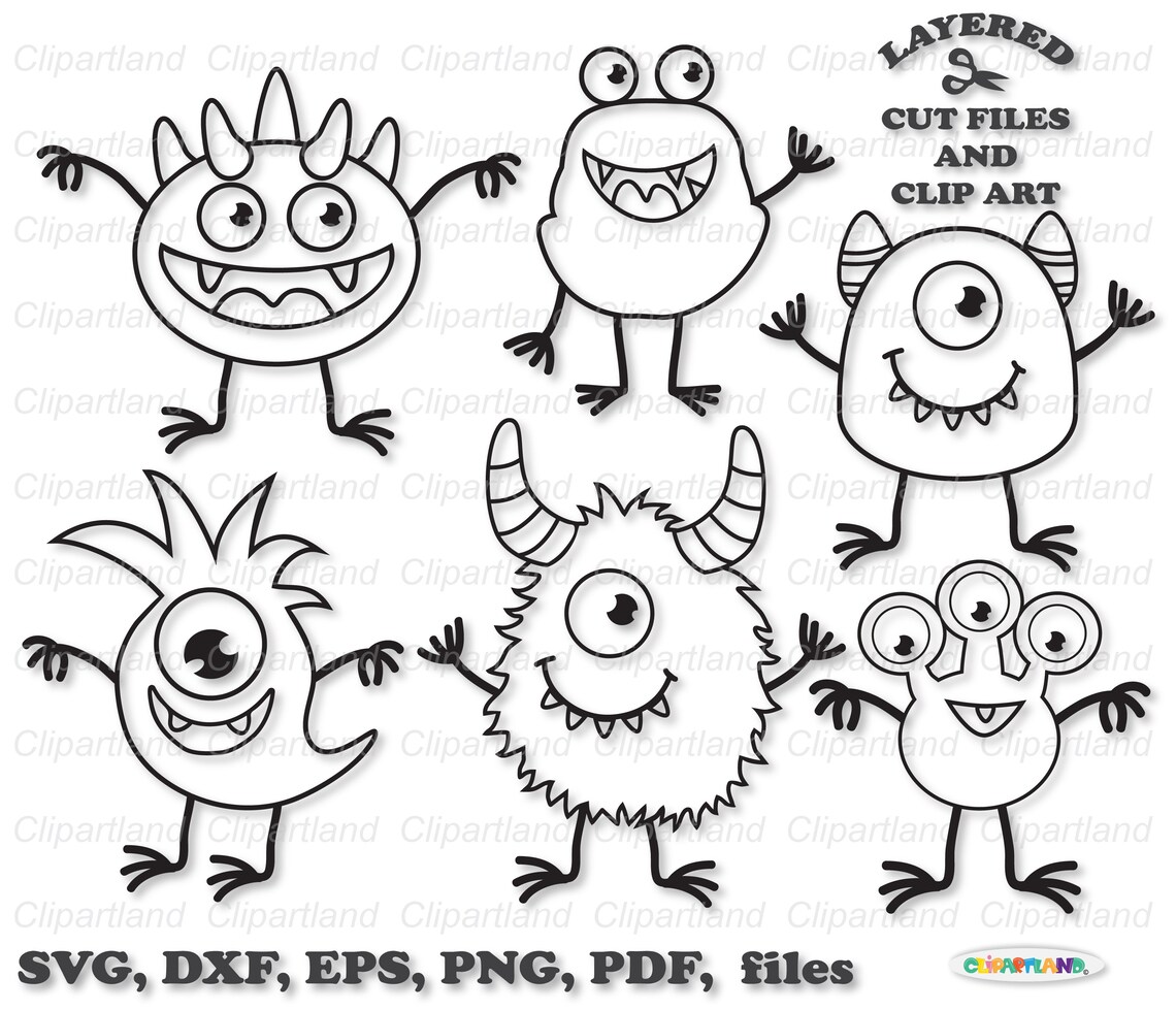 INSTANT Download. Stick Figure Monsters Svg Cut Files and Clip - Etsy