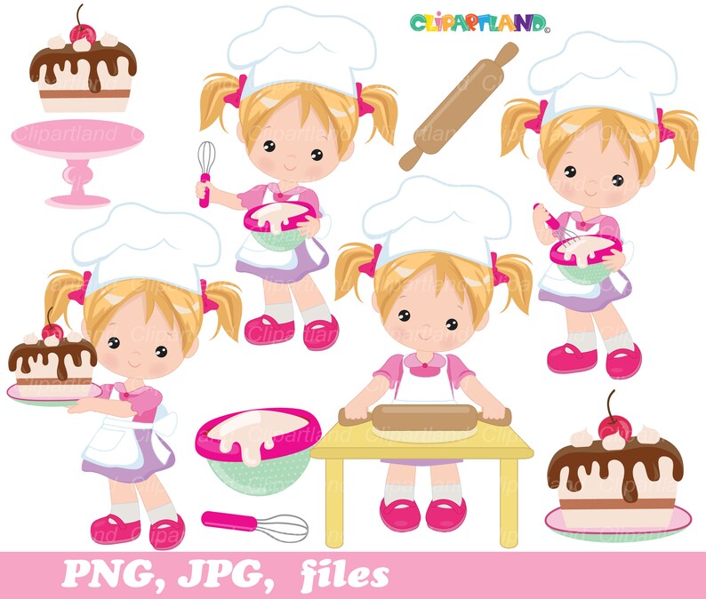 INSTANT Download. Baking Girl Clip Art. Cb_14. Personal and - Etsy