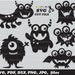 INSTANT Download. Cute Monster Silhouette Svg Cut File and Clip Art. M ...