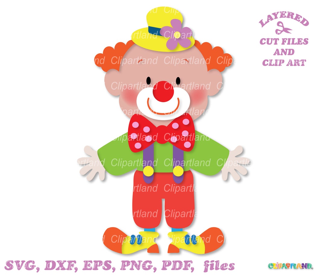 INSTANT Download. Cute Circus Clown Cut Files and Clip Art. Commercial ...