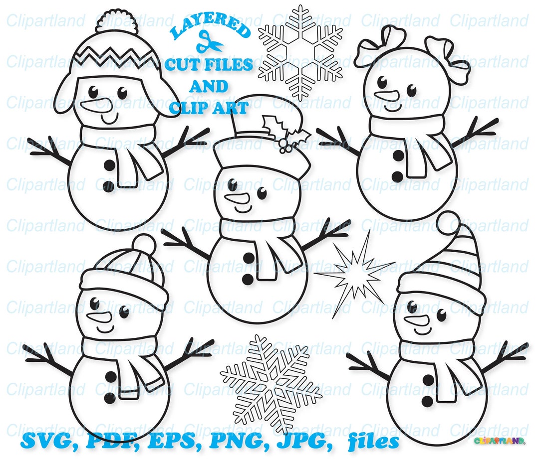 INSTANT Download. Cute Christmas Snowman Cut Files and Clip Art ...