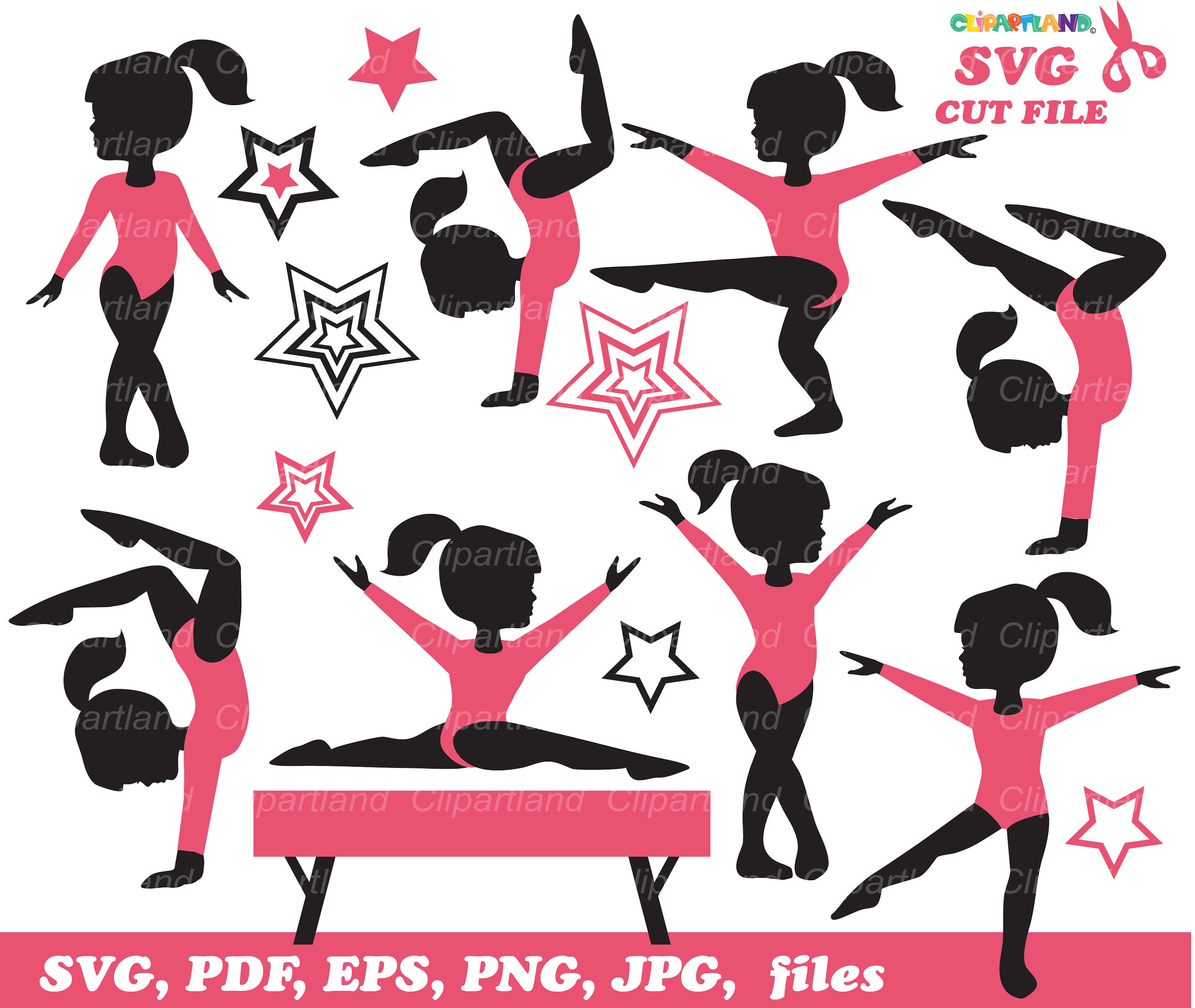 INSTANT Download. Gymnastics Girl. Svg Cut Files. Cgym_37. Personal and ...