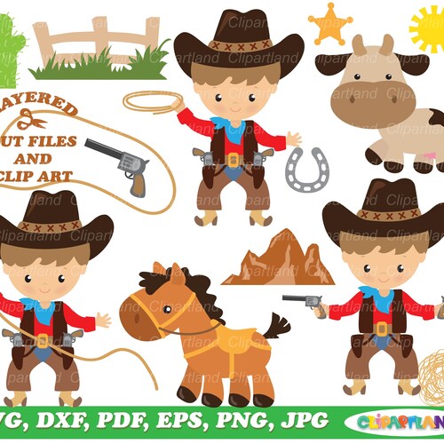INSTANT Download. Cowboy Clip Art. Ccb_9. Personal and - Etsy