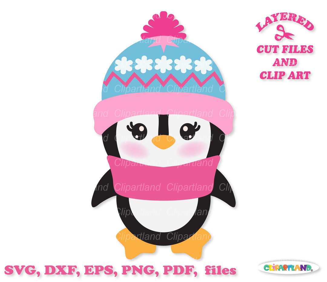 INSTANT Download. Christmas Penguin Girl Cut File and Clip Art ...