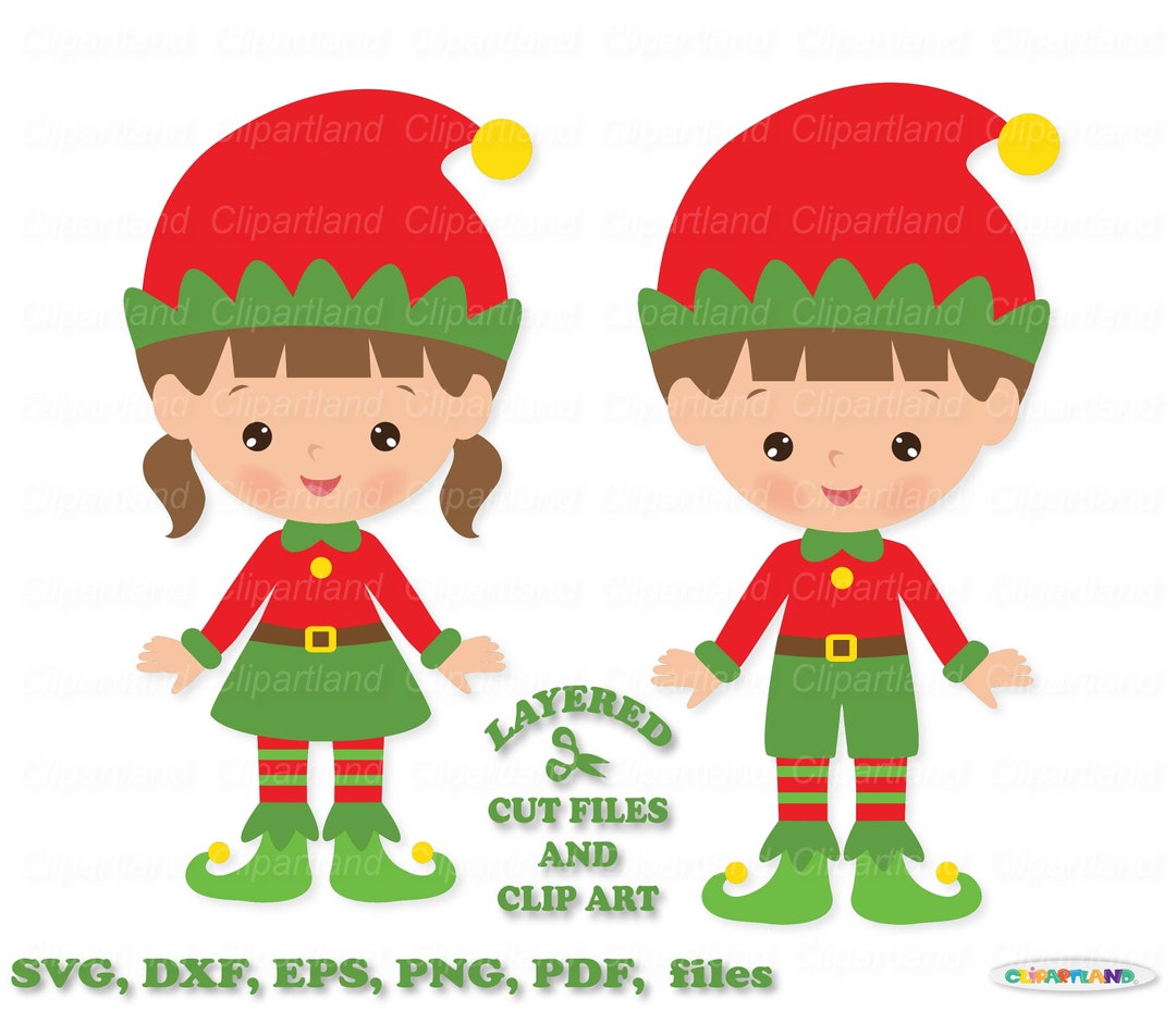 INSTANT Download. Cute Christmas Elf Cut Files and Clip Art. Personal ...