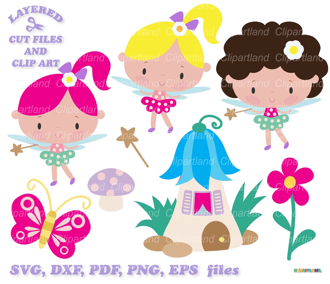 INSTANT Download. Cute Little Garden Fairy Girl Cut File and Clip Art ...