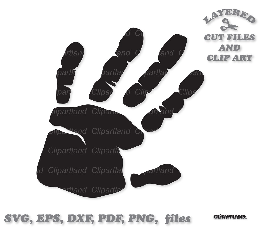 INSTANT Download. Hand Print Silhouette Svg Cut File and Clip Art ...