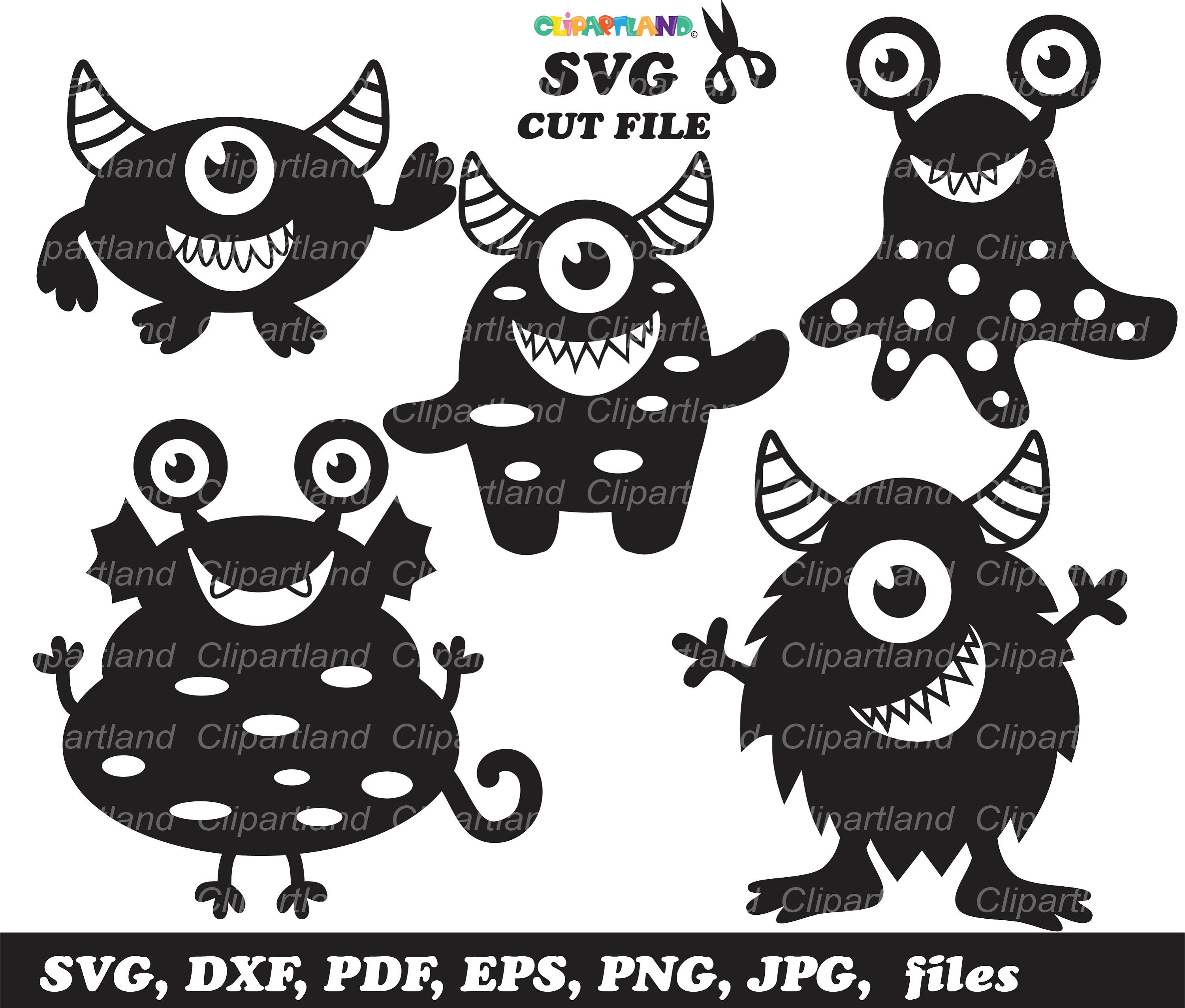 INSTANT Download. Cute and Funny Monsters Bundle Svg Cut File - Etsy
