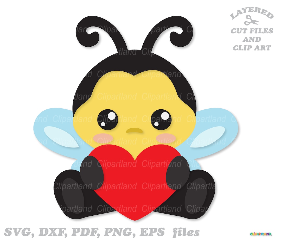 INSTANT Download. Cute Valentine Bee Svg Cut File and Clip Art ...