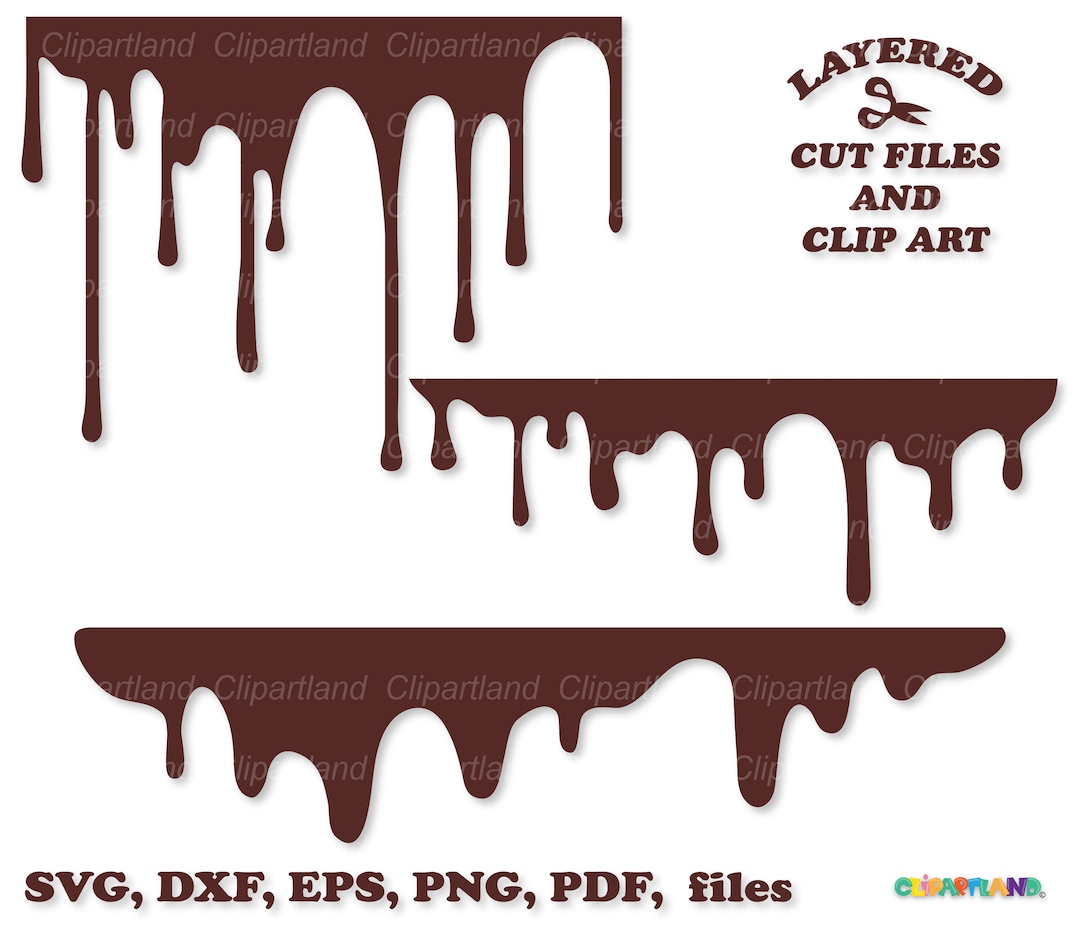 INSTANT Download. Liquid Chocolate Dripping Border Cut Files and Clip ...