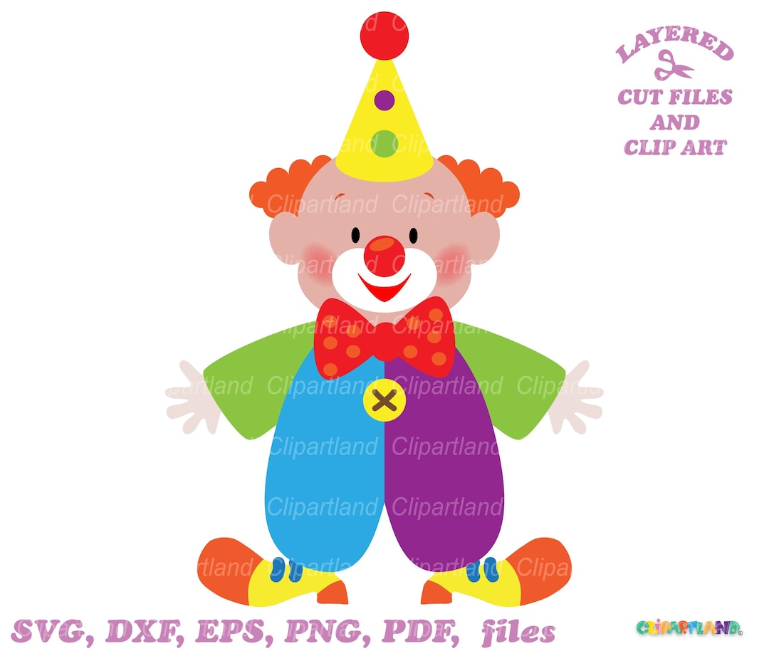 INSTANT Download. Cute Circus Clown Svg Cut File and Clip Art. Personal ...