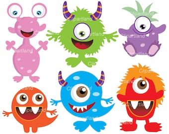 Monsters Clip Art | Etsy