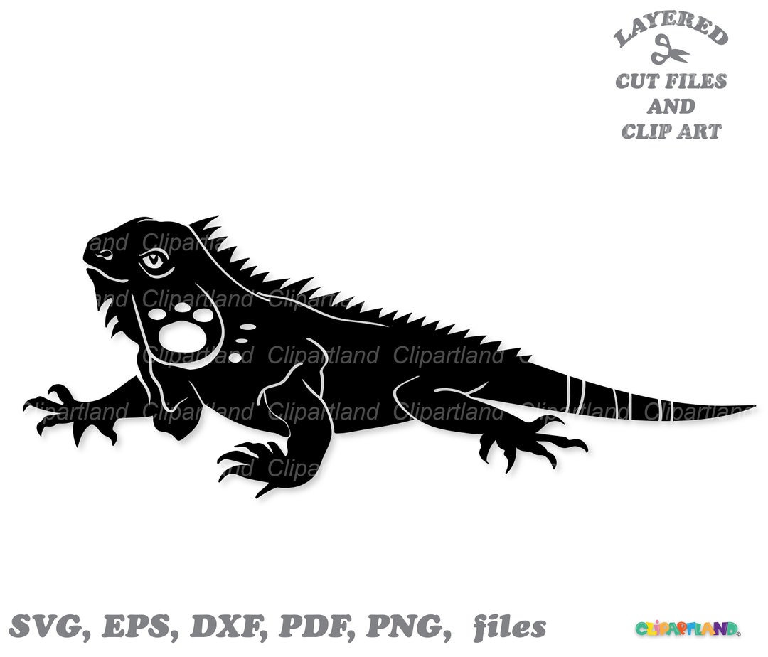 INSTANT Download. Iguana Silhouette Svg Cut File and Clip Art. I_1 ...