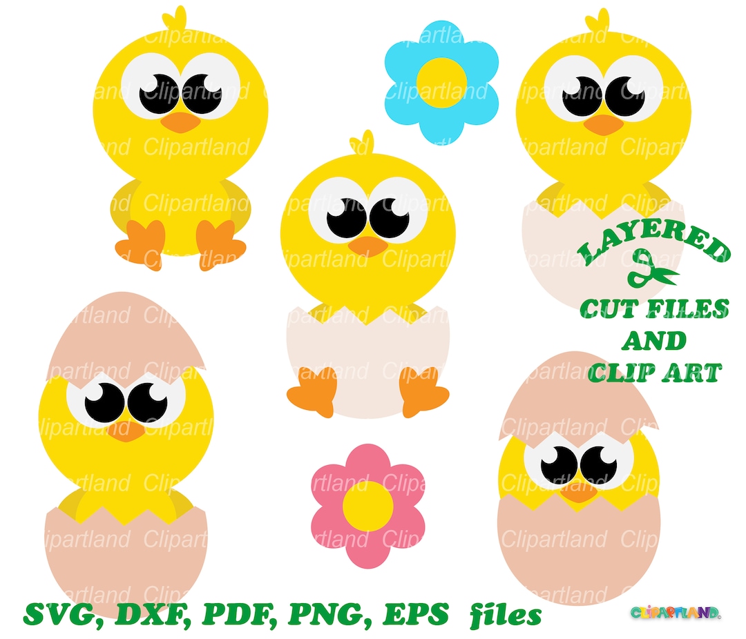 INSTANT Download. Cute Easter Chicks Cut Files and Clip Art. Commercial ...