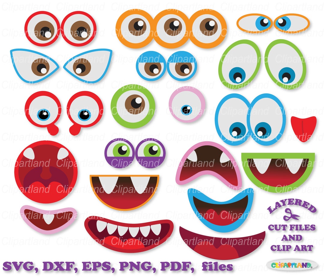 INSTANT DOWNLOAD. Monster Eyes and Monster Mouths. Personal and ...