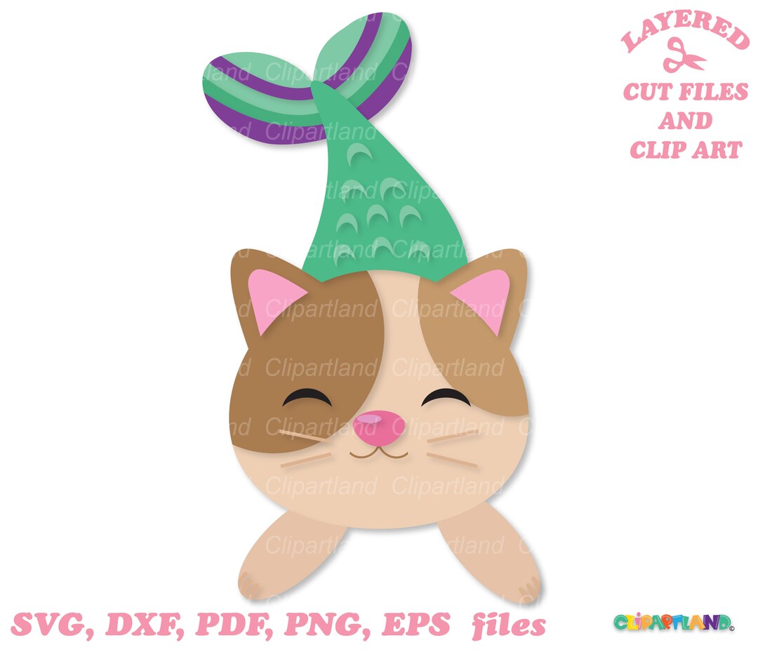 INSTANT Download. Cute Mermaid Cat Svg Cut Files and Clip Art. Personal ...