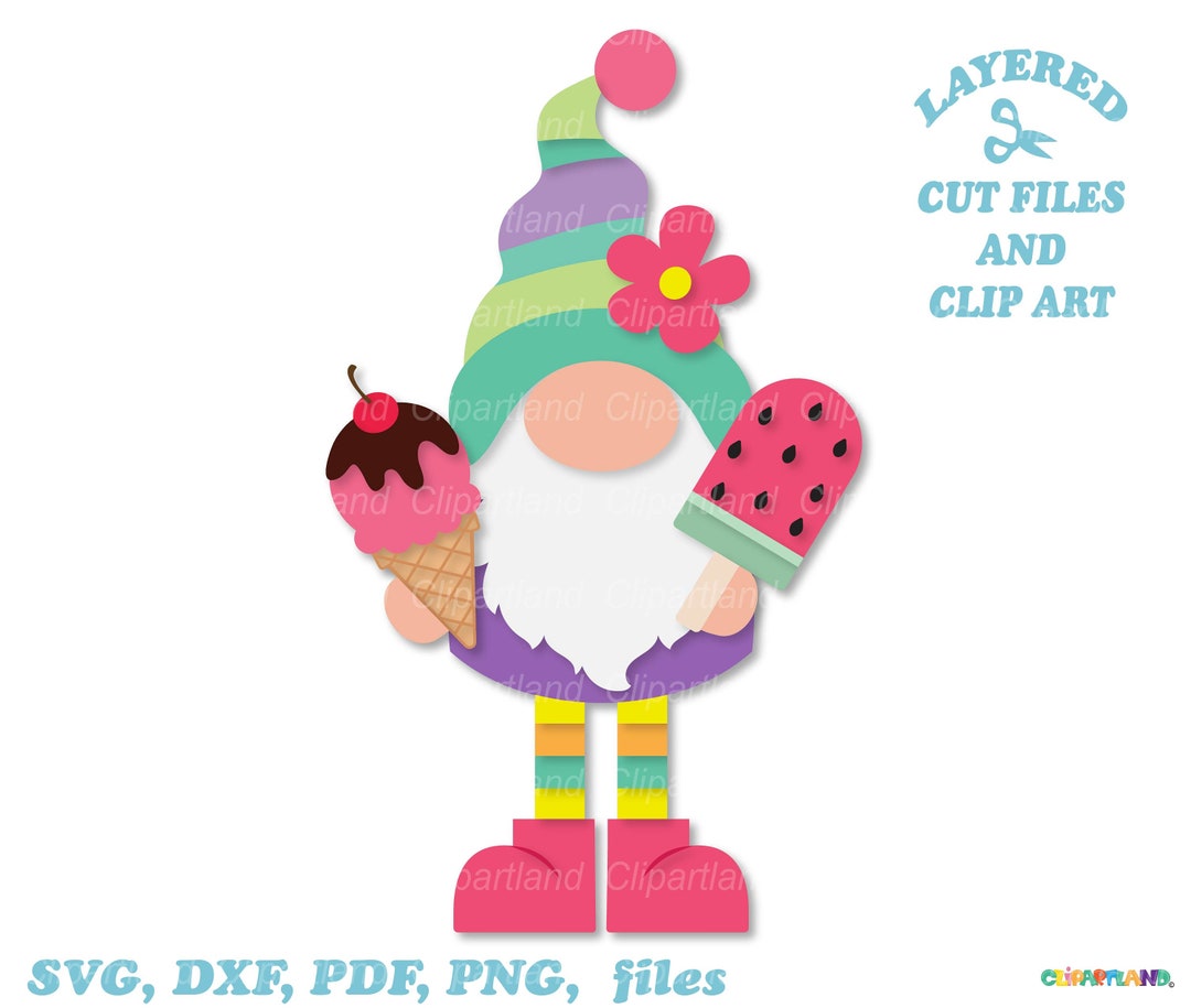 INSTANT Download. Ice Cream Cute Gnome Cut Files and Clip Art. Personal ...
