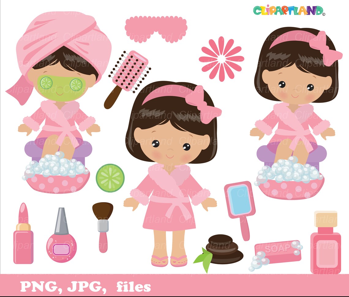 INSTANT Download. Spa girl party clip art. Cspa_65_Spa. | Etsy