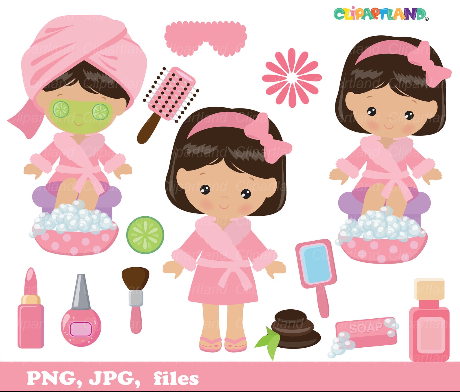 INSTANT Download. Spa girl party clip art. Cspa_65_Spa. | Etsy