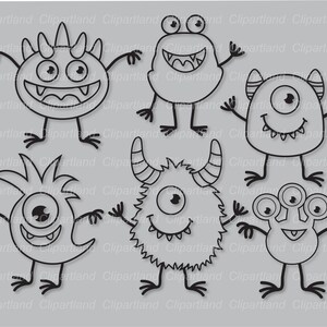 INSTANT Download. Stick Figure Monsters Svg Cut Files and Clip Art ...