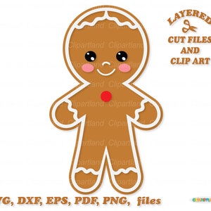 INSTANT Download. Christmas Gingerbread Man Boy Cut Files and Clip Art ...