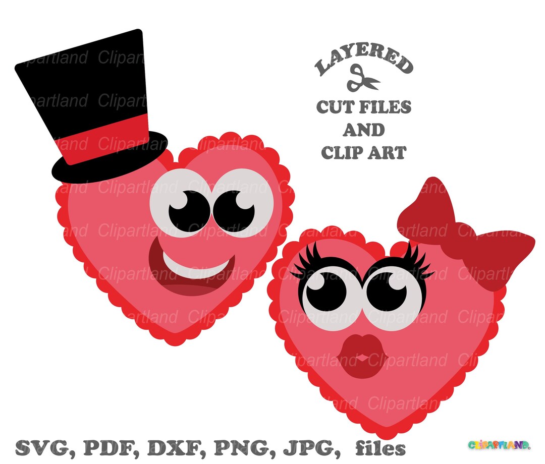 INSTANT Download. Cute Valentine Heart Emoji Svg Cut File and Clip Art ...