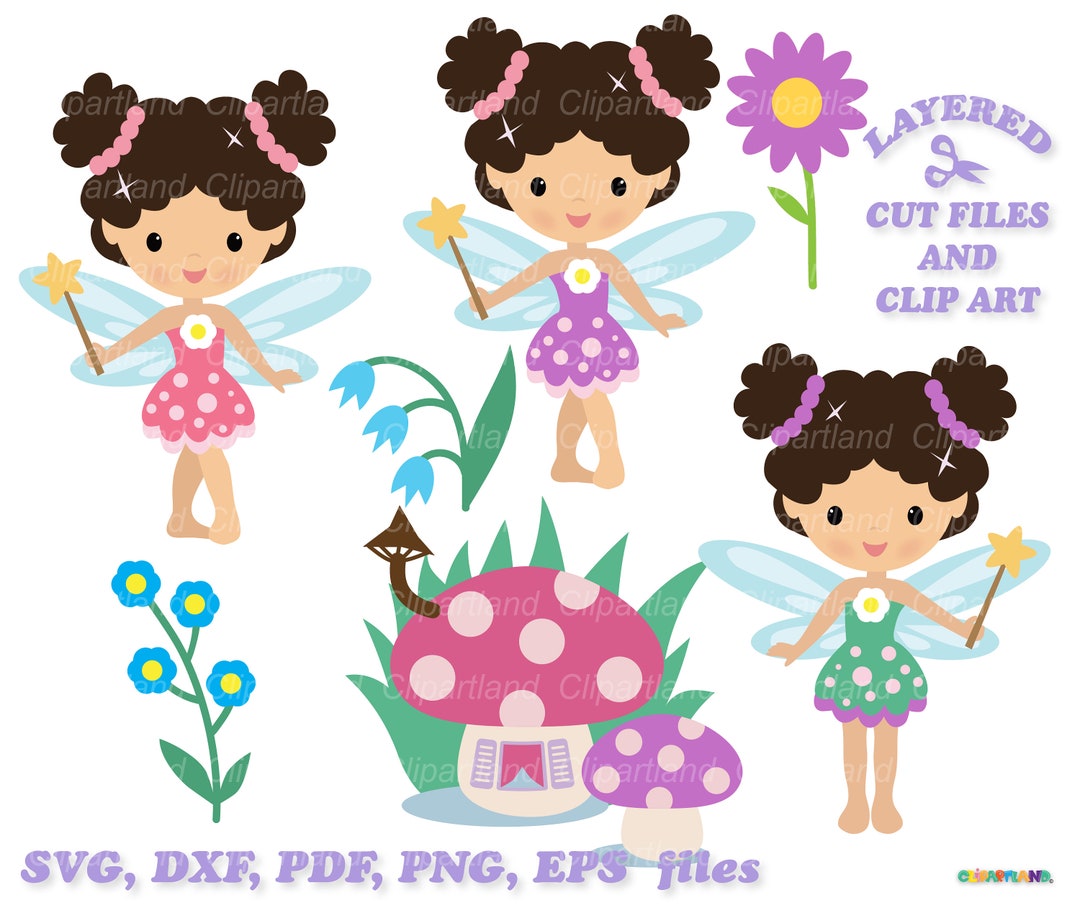 INSTANT Download. Cute Little Garden Fairy Girl Cut File and Clip Art ...