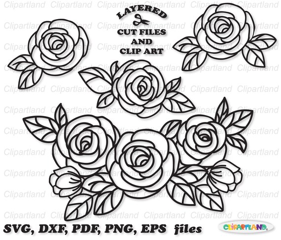 INSTANT Download. Roses Arrangement Svg Cut File and Clip Art. - Etsy