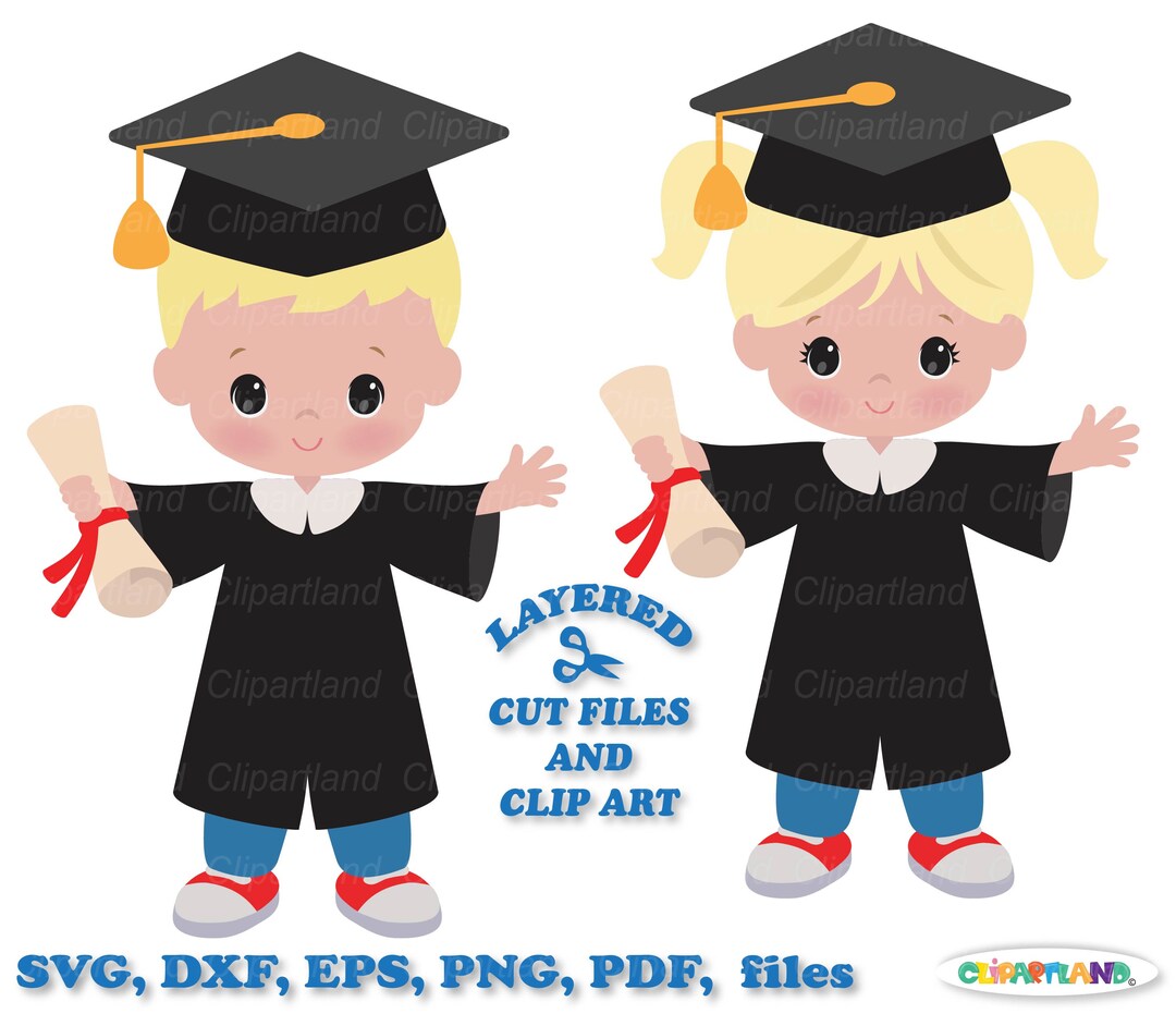 INSTANT Download. Cute Kindergarten Kids Graduation Cut File and Clip ...