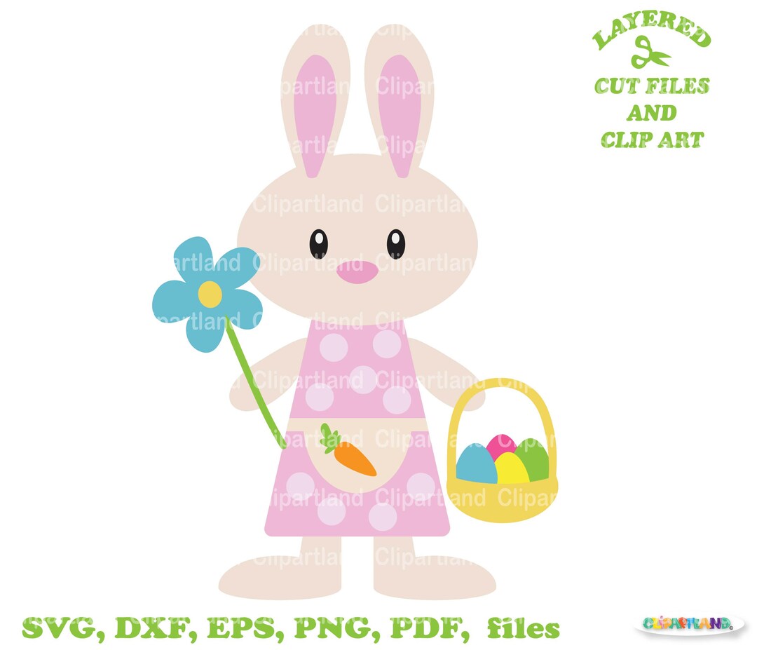 INSTANT Download. Cute Easter Bunny Girl Cut Files and Clip Art ...