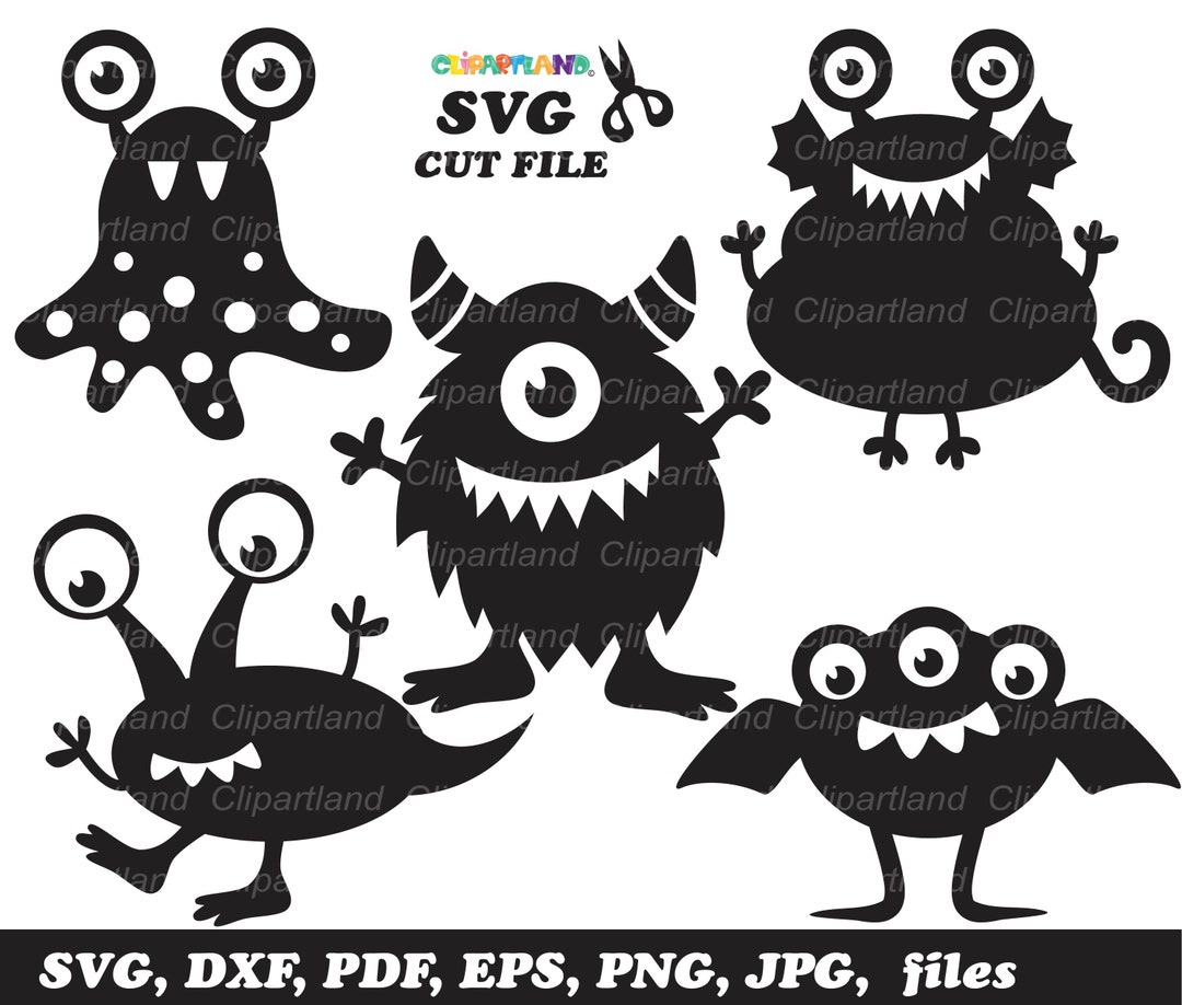 INSTANT Download. Monster Silhouette Svg Cut Files and Clip - Etsy