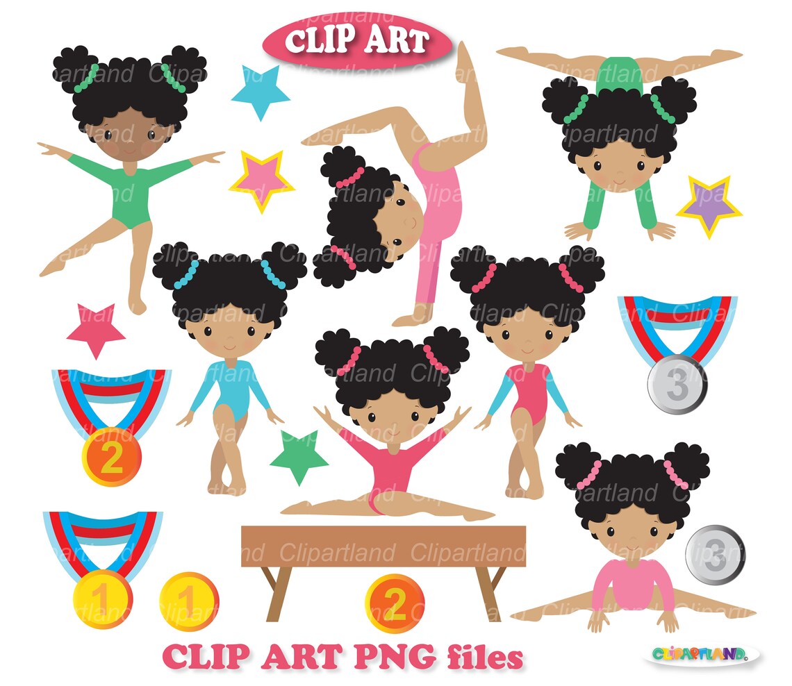 INSTANT Download. Girls Gymnasts Clip Art. Personal and - Etsy