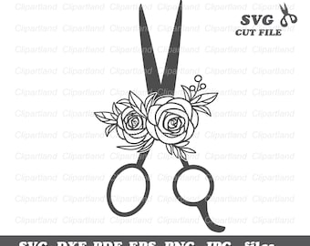 Floral Scissors Svg - Etsy