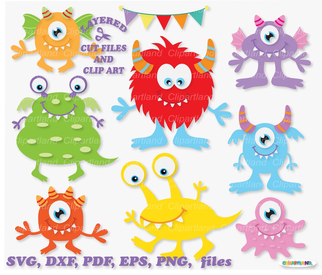 INSTANT Download. Cute Monsters Cut Files and Clip Art. Personal and ...