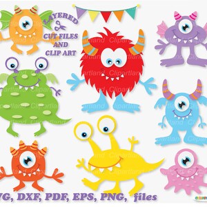 INSTANT Download. Cute Monsters Cut Files and Clip Art. Personal and ...