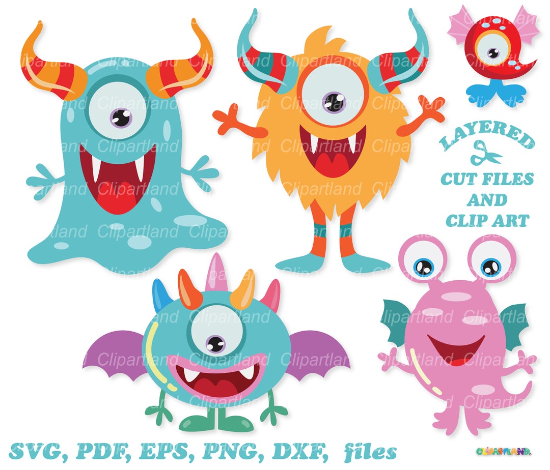 INSTANT Download. Cute Monsters Cut Files and Clip Art. Personal and ...