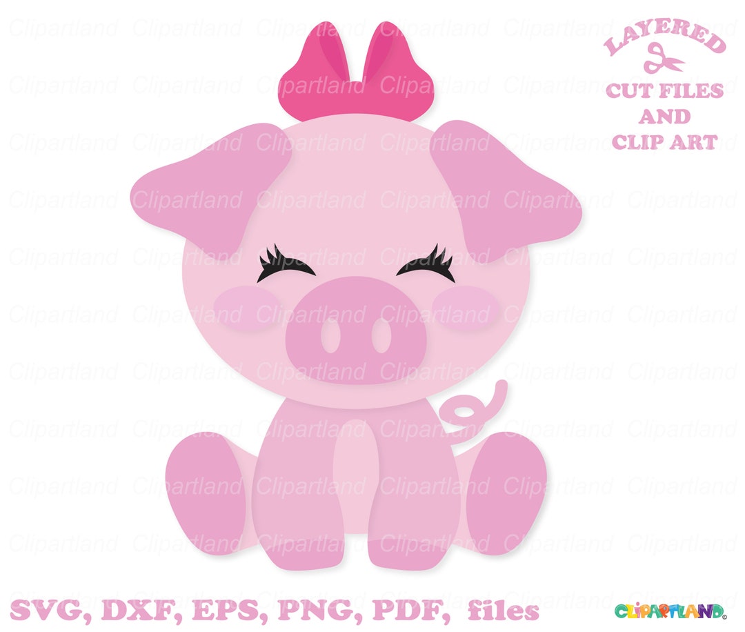 INSTANT Download. Cute Little Sitting Pig Svg Cut File and Clip Art ...