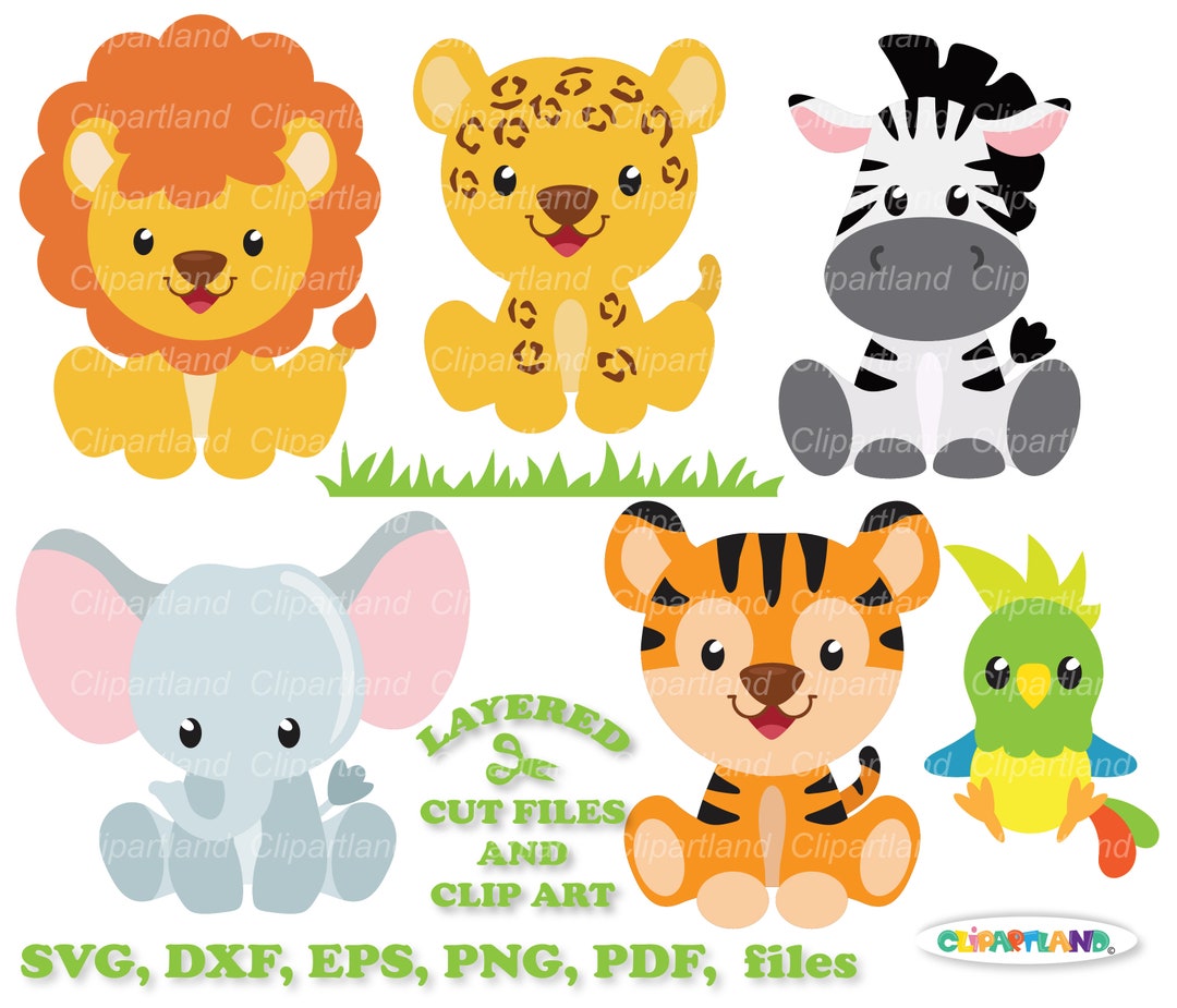 INSTANT Download. Cute Sitting Jungle Animals Svg Cut File and - Etsy