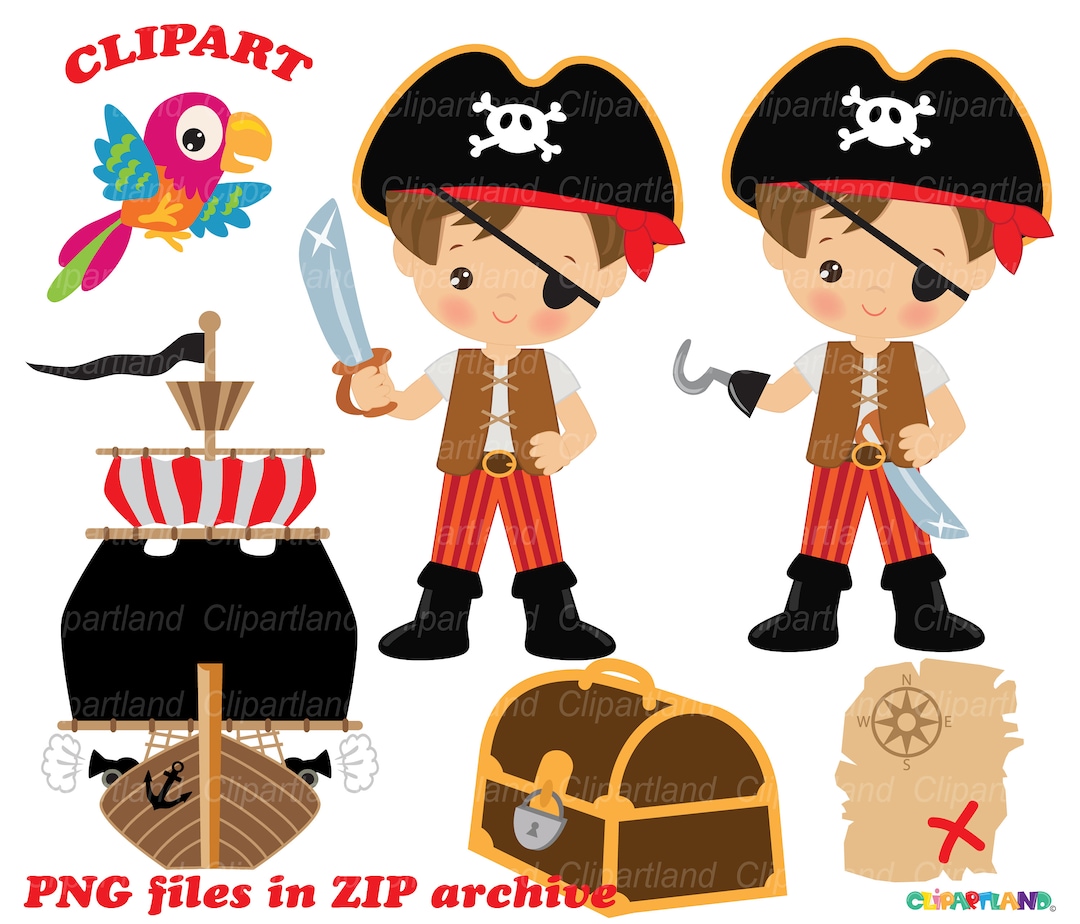 INSTANT DOWNLOAD. Cute Pirate Boy Clip Art. Personal and Commercial Use ...
